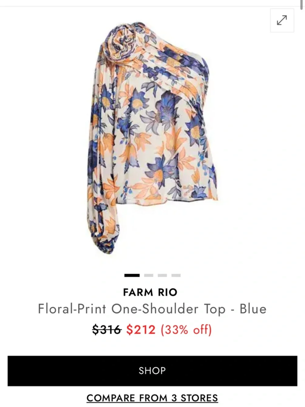 FARM Rio | Tops | Farm Rio Oneshoulder Floral Top | Poshmark